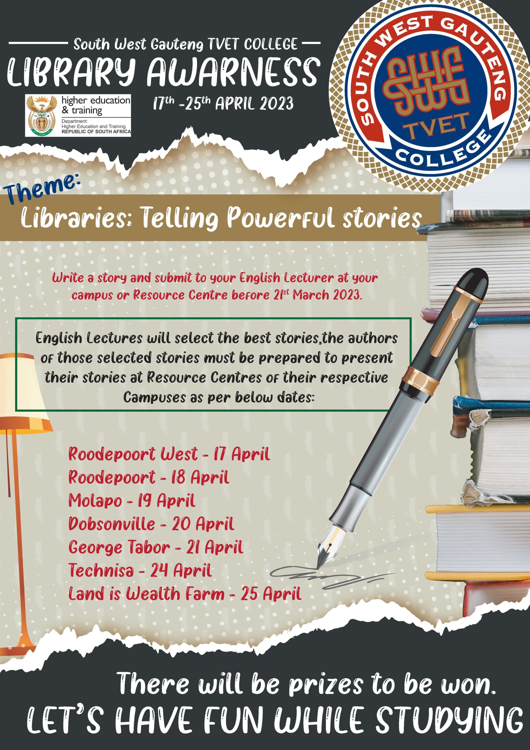 Library Awareness: 17 – 25 April 2023 – SWGC – Welcome