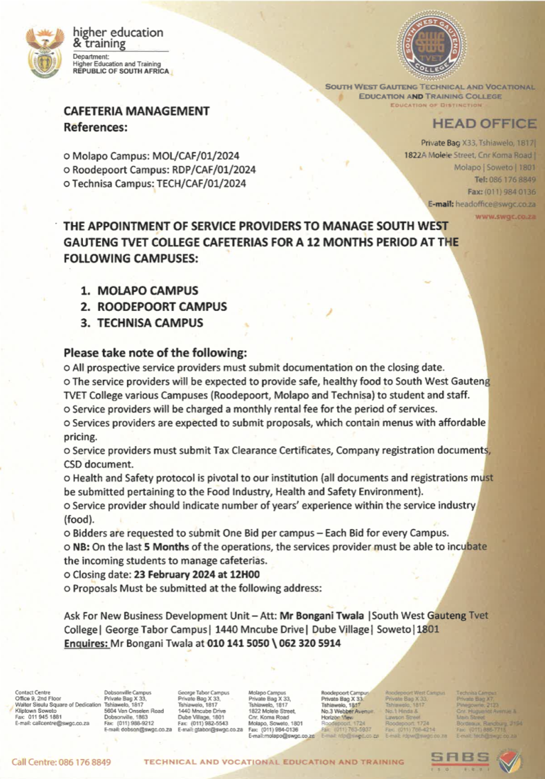 Tenders – SWGC – Welcome