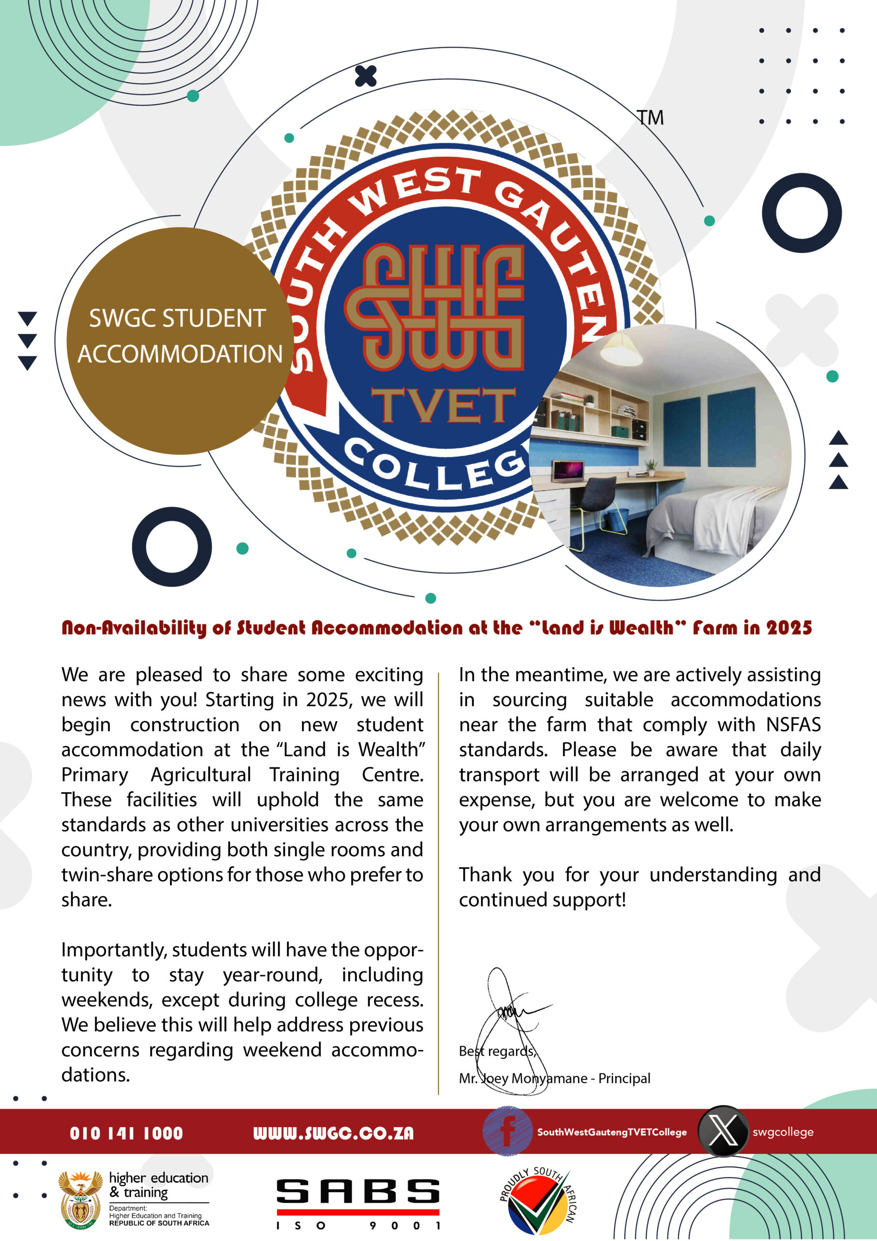 Non-Availability of Student Accommodation at the “Land is Wealth” Farm in 2025 – SWGC – Welcome