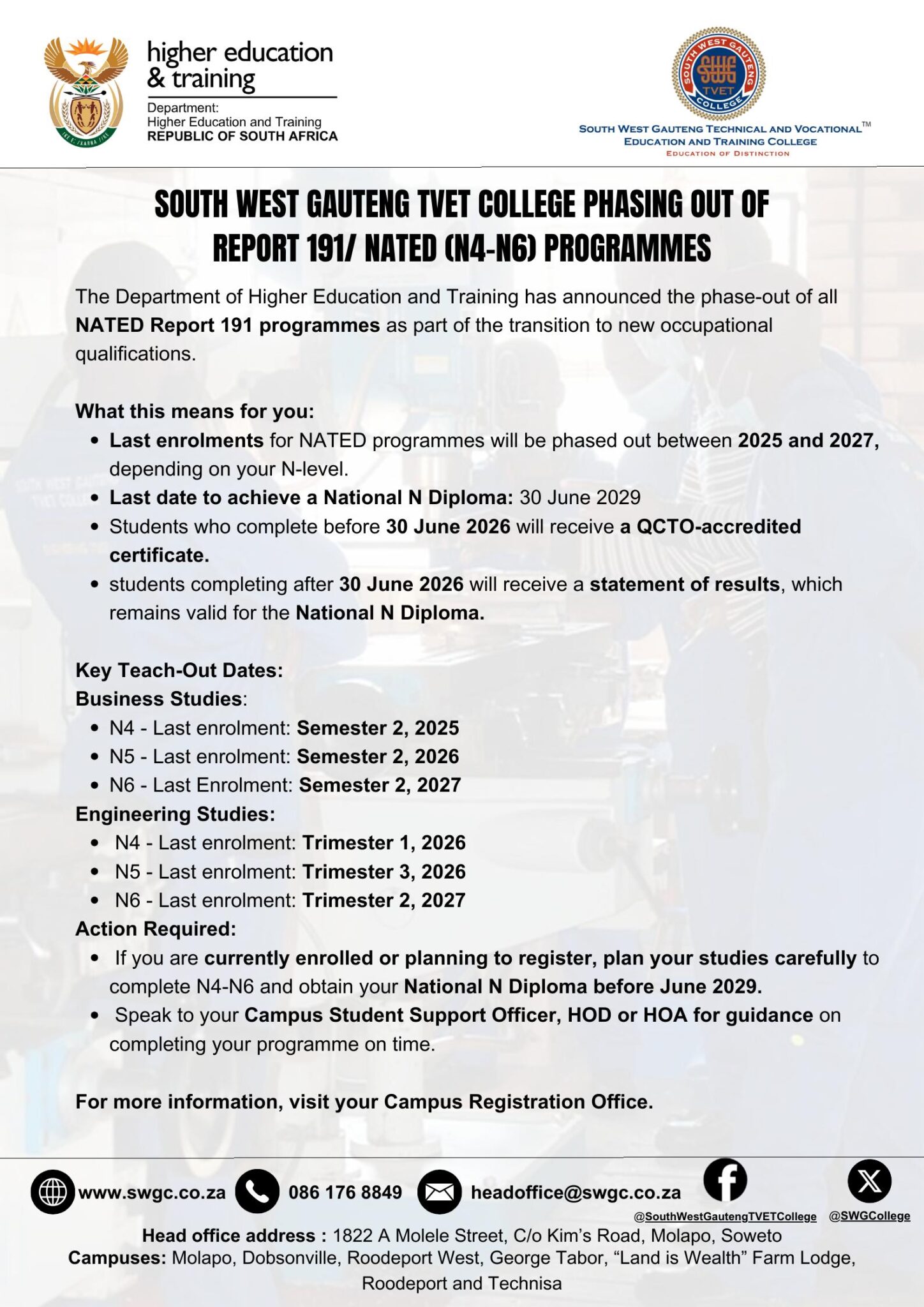 Phasing out NATED Programmes and Transition of Occupational Programmes ...